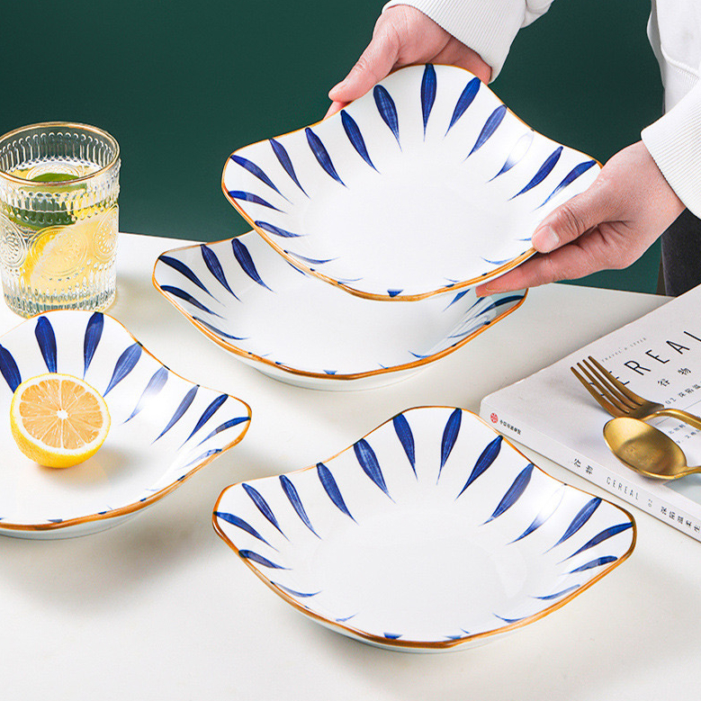 Dailyhome Japanese Ceramic Serving Plate Square Plates Hand Paint Sushi ...