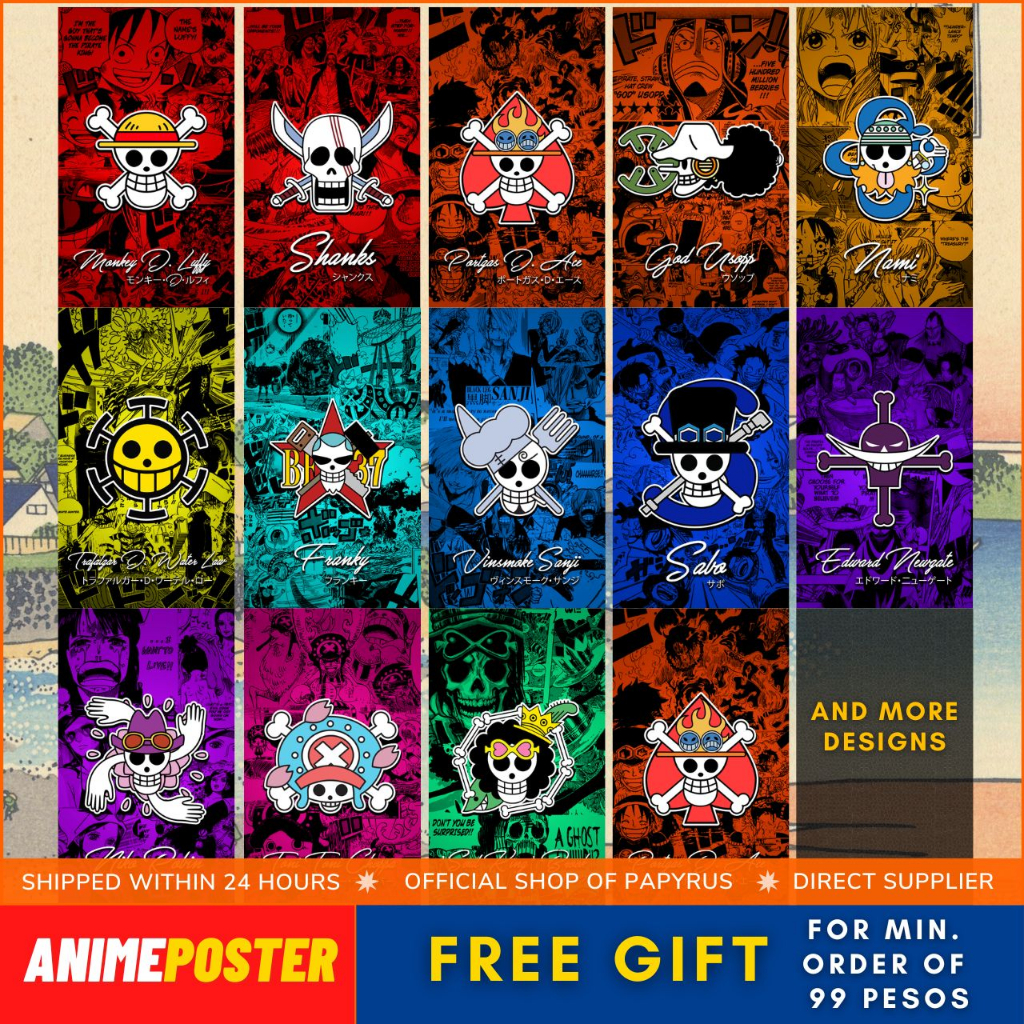 One Piece Jolly Roger Edition Official A4 Anime Posters / PAPERRICA ...