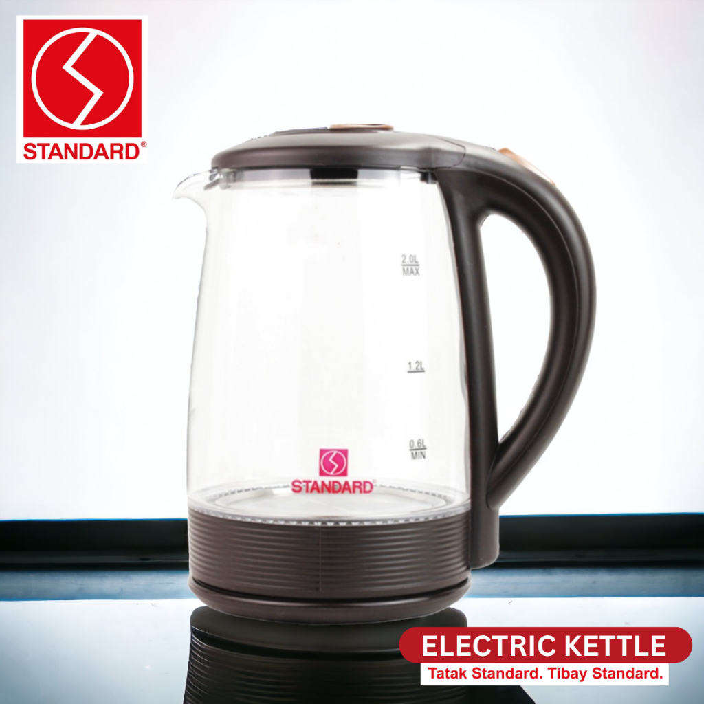Standard Glass Electric Kettle Heater 2 Liters with Light 1500 Watts ...