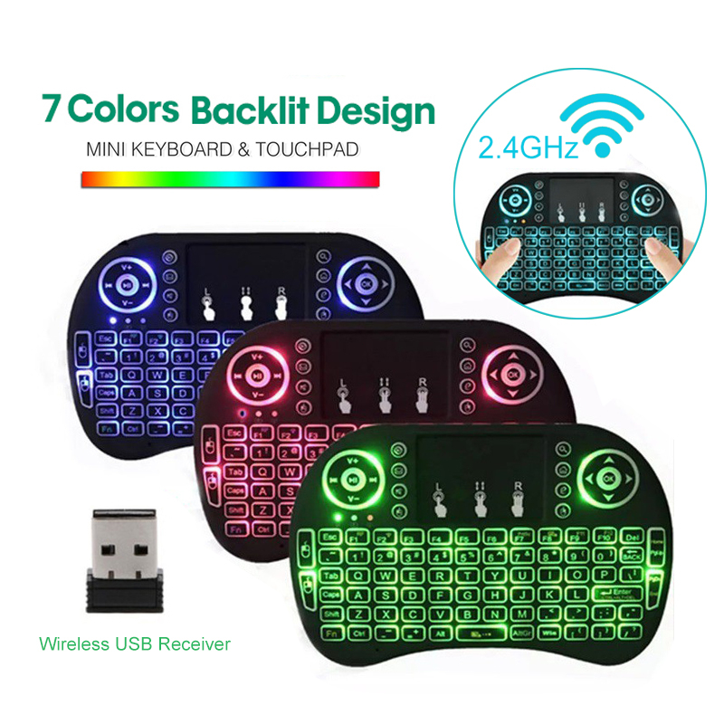 i8 Mini Keyboard 2.4GHz Backlight 3-color Wireless Mini Keyboard USB ...