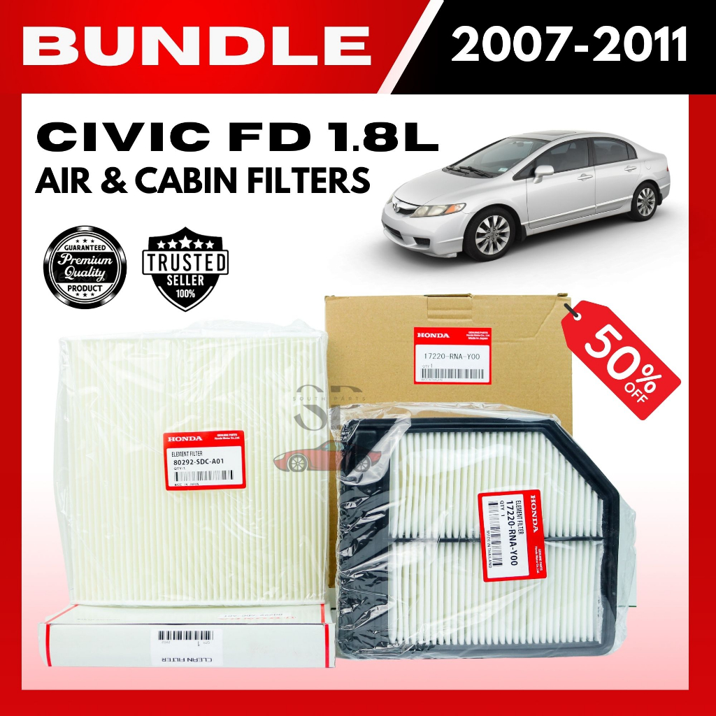 BUNDLE SALE! Cabin & Air Filters For Honda Civic FD 1.8L (2007-2011 ...