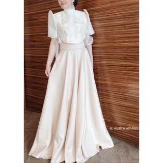 MODERN FILIPINIANA CROP TOP BARONG AND SKIRT FOR WOMEN (INDIVIDUAL ...