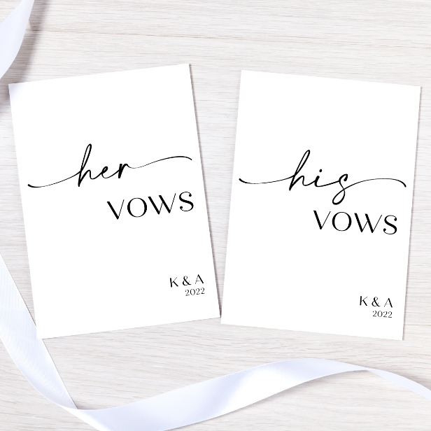 His Her Wedding Vows Card Booklet Sold in Pair Vow Card | Shopee ...