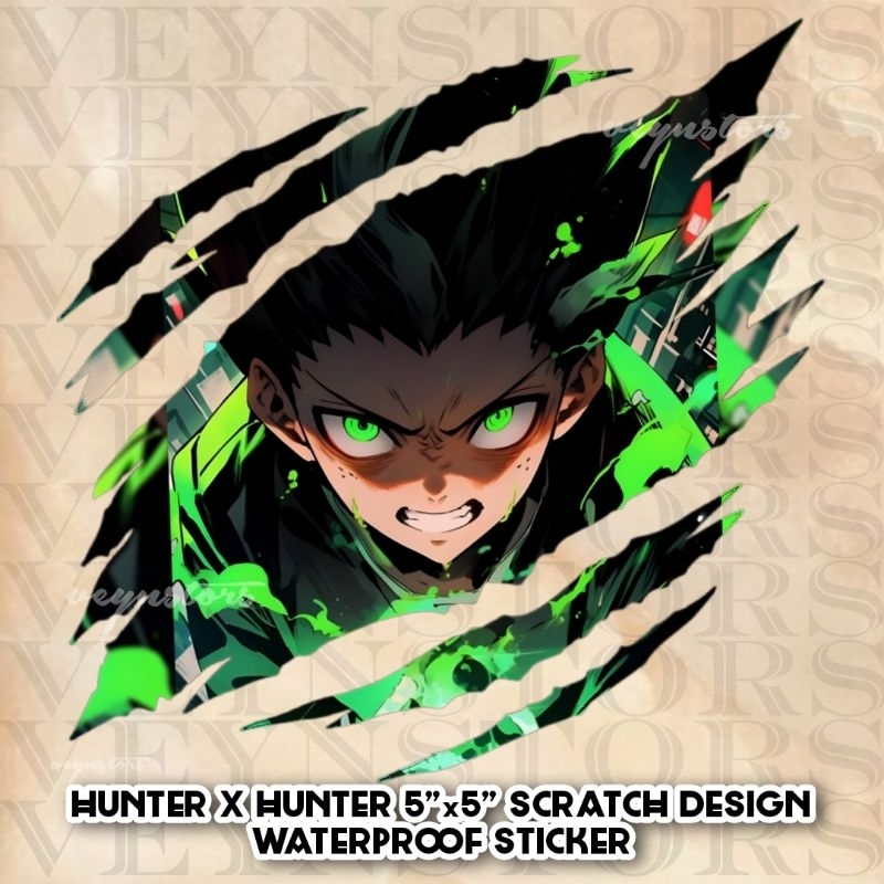 HUNTER X HUNTER KILLUA GON HISOKA KURAPIKA SCRATCH DESIGN WATERPROOF ...