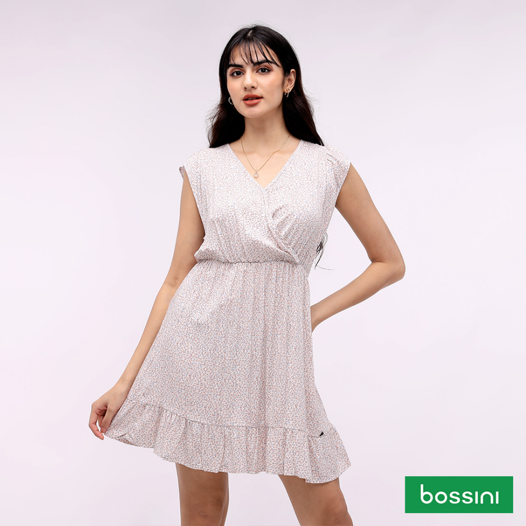 Bossini Ladies Woven Printed Rayon Short Sleeve Dress OST08-0003 ...