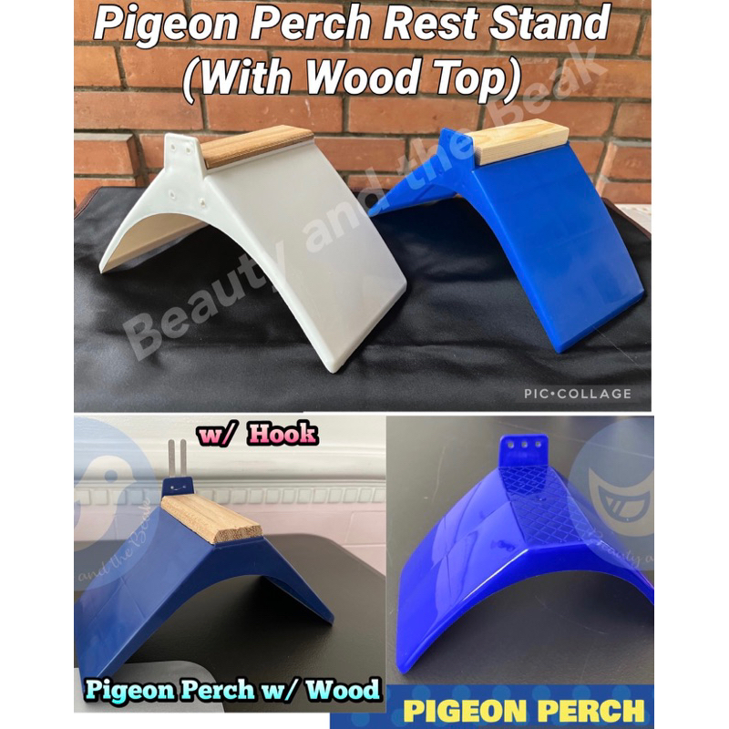 Pigeon Perch Rest Stand Plastic Blue White Plain Wood Hook ON HAND ...