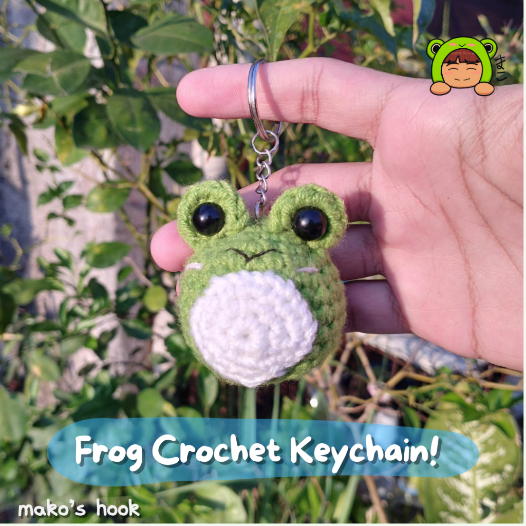 frog keychain crochet (different colors available!) | mako's hook ...
