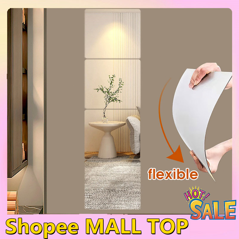 20cmx20cm Diy Hd Mirror Wall Sticker Full Body Mirror Stitching Mirror ...