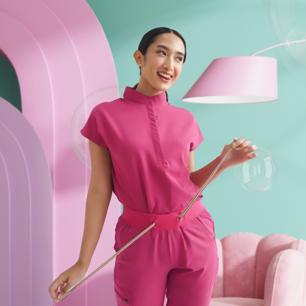 LuxePro Mandarin Collar Scrubs Set - Snicosh | Shopee Philippines