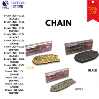 OTAKA CHAIN FOR MOTORCYCLE BLACK GOLD SILVER SUPER HEAVY DUTY CHAIN 428 ...