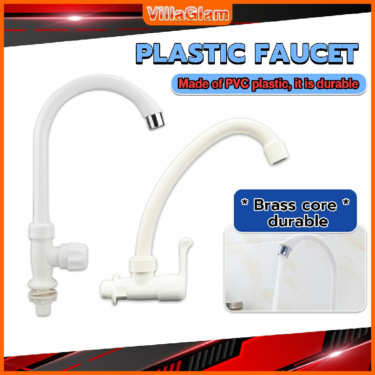 VG PVC White plastic faucet Kitchen water faucet 1/2inch | Shopee ...
