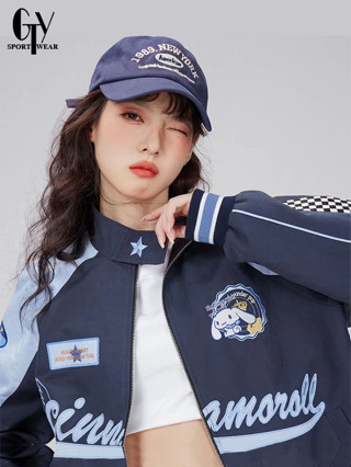 GTY Sanrio Cinnamoroll Racer Jacket For Women Vintage Cartoon Baseball ...