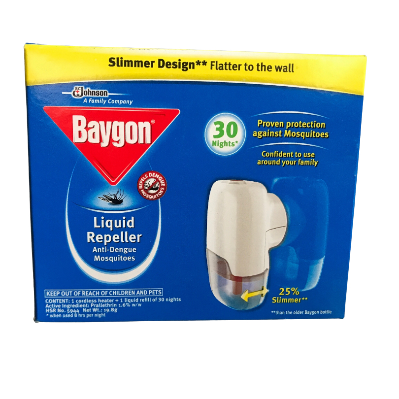 Anti-Dengue Baygon Liquid repeller 1xcordless heater + Liquid refill ...