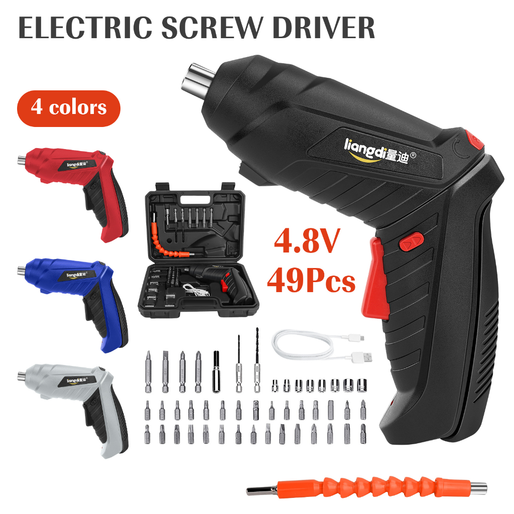 49PCS/ 5.0V Foldable Li-ion Cordless Screwdriver Tool Kit/Cordless ...
