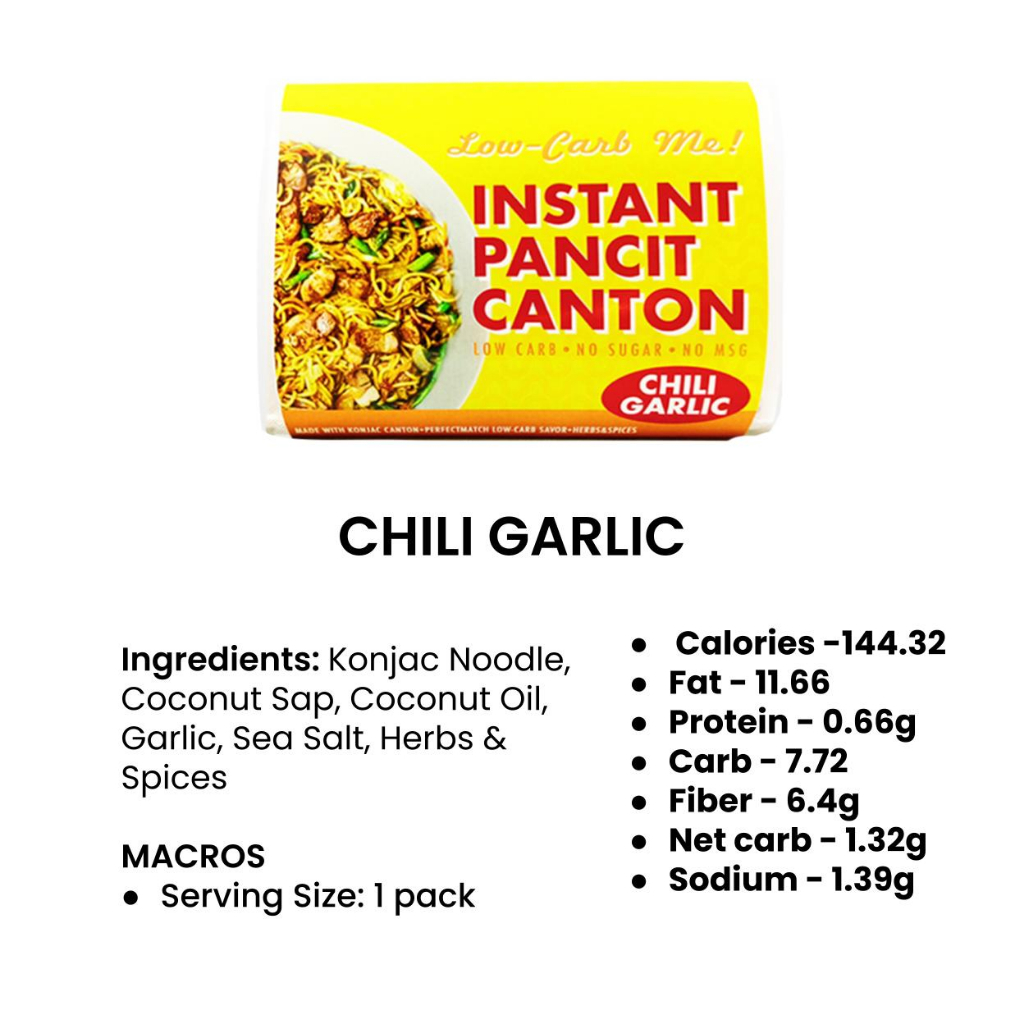Instant Pancit Canton (Classic, Chili Mansi, Chili Garlic) Low Carb ...