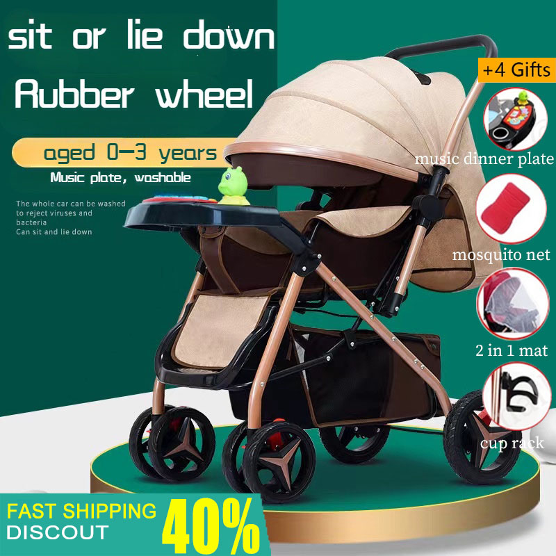 Baby Infant Stroller Reversible Handle Recline Adjustable Back Rest for ...