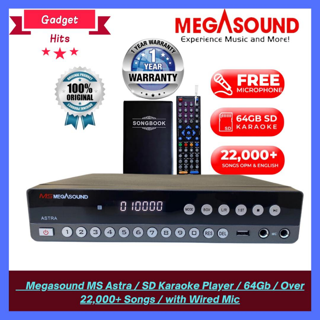 Megasound MS Astra / SD Karaoke Player / 64Gb / Over 22,000+ Songs ...