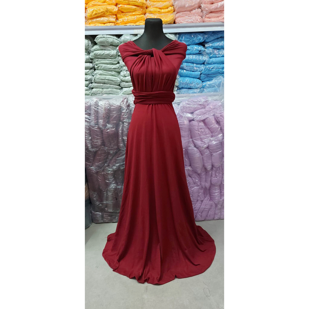 Infinity Dress MAROON for adult, kids, teens, plus | Doncher12 | Shopee ...