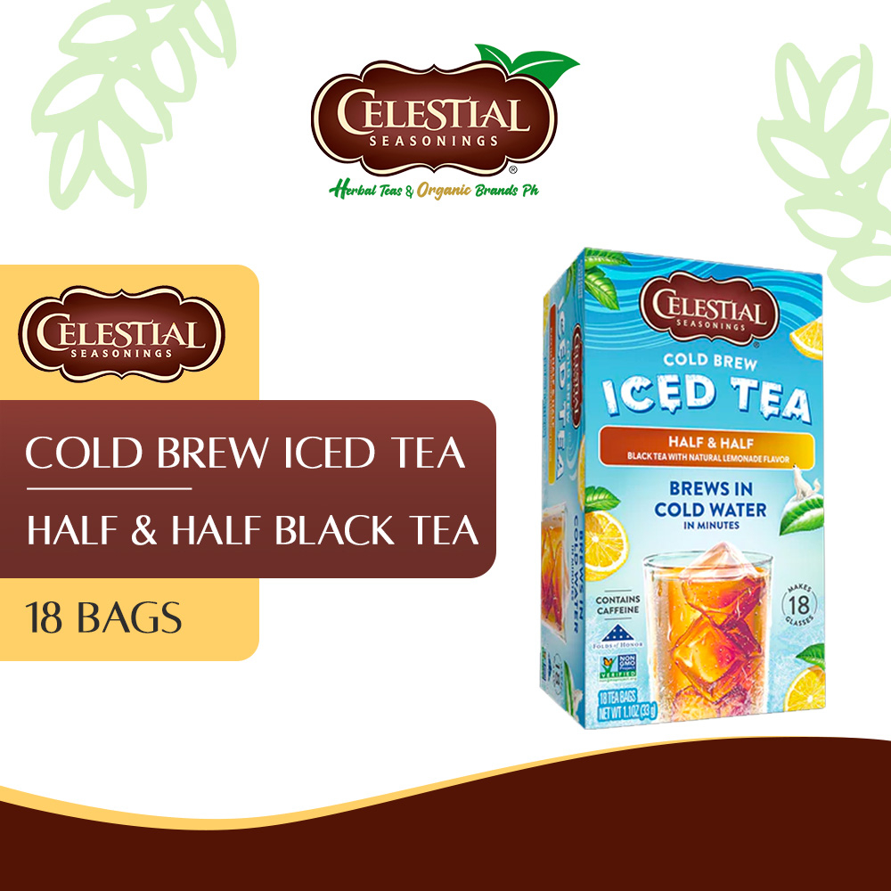 CELESTIAL SEASONINGS COLD BREW ICED TEA Half & Half Black Tea - 18 Tea ...