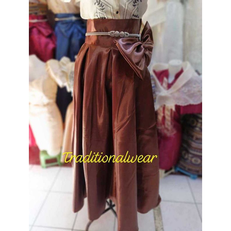 palda floor length back satin with ribbon back. | Shopee Philippines