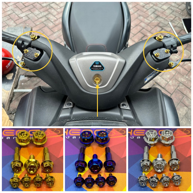 Heng Handle Bolts for Nmax v1 (6 pcs) | Nmax v2/v2.1 (7 pcs) | Shopee ...