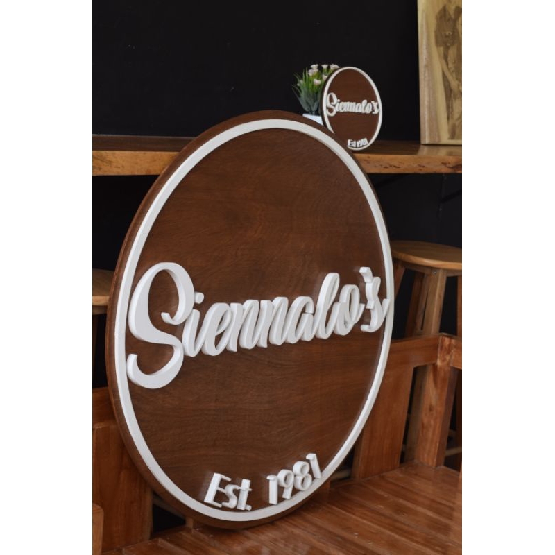 Wooden Round BUSINESS LOGO|Sign Board | Shopee Philippines