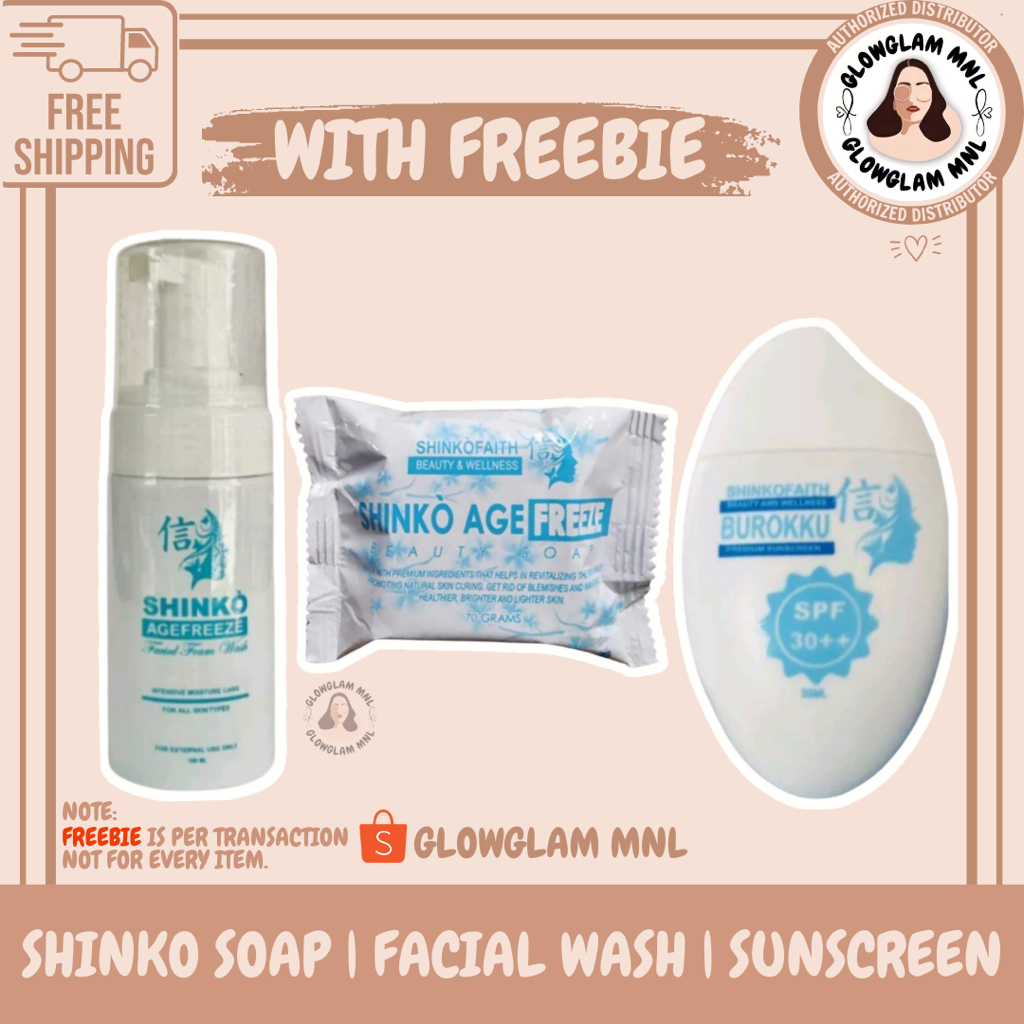 Shinko Faith Age Freeze Beauty Soap | Shinko Facial Foam Wash | Shinko Burokku Premium Sunscreen ...