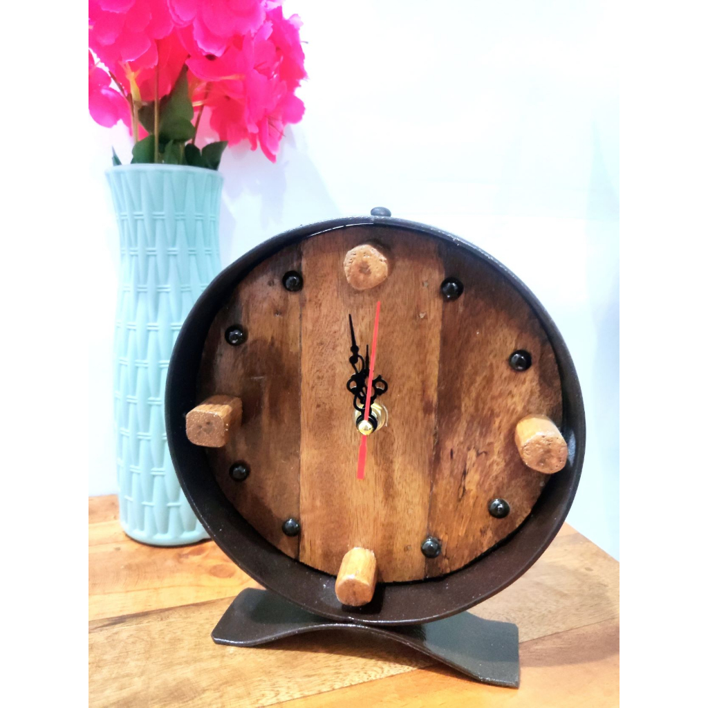 Solid Wood Round Clock/Table Clock | Shopee Philippines