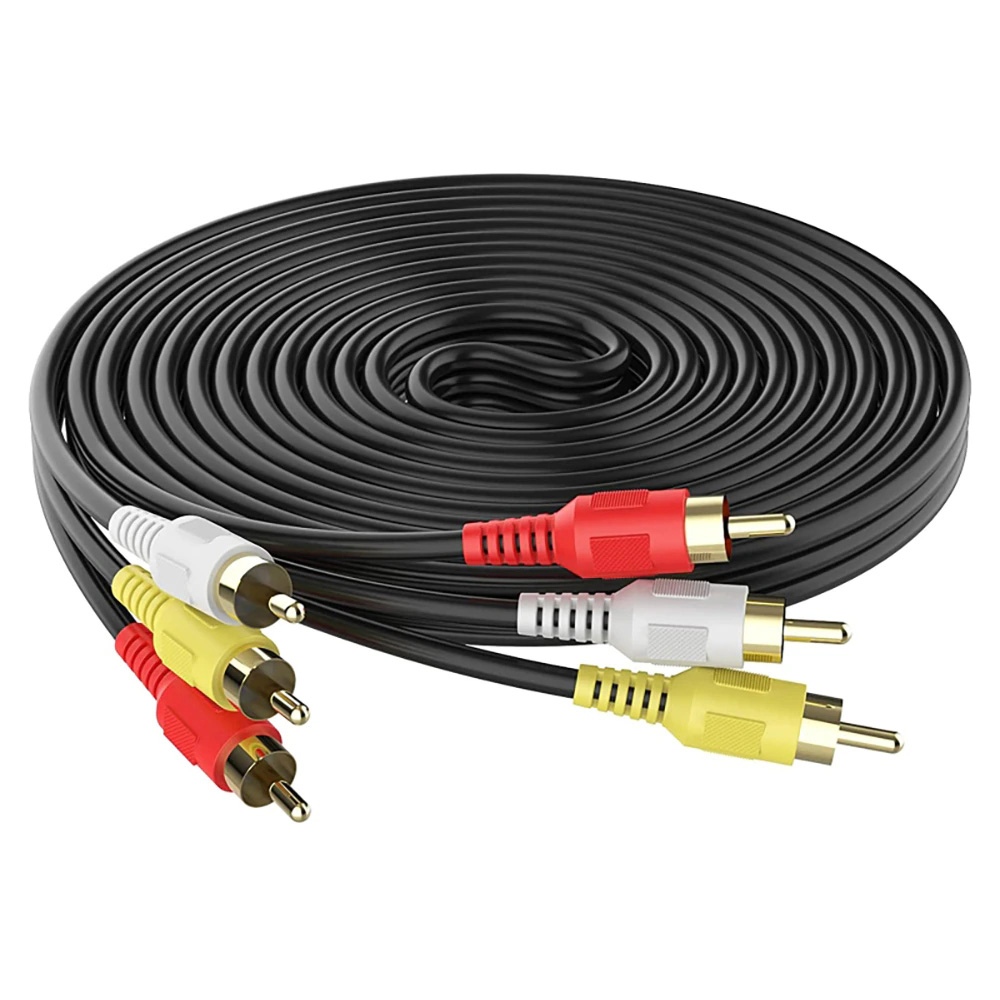 3RCA Male to 3 RCA Male Composite Audio Video AV Cable Plug 3X RCA 1.5M ...