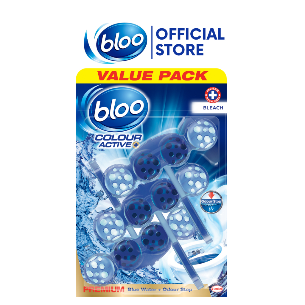Bloo Rim Block Toilet Freshener Color Active Bleach (3 Pack) | Shopee ...