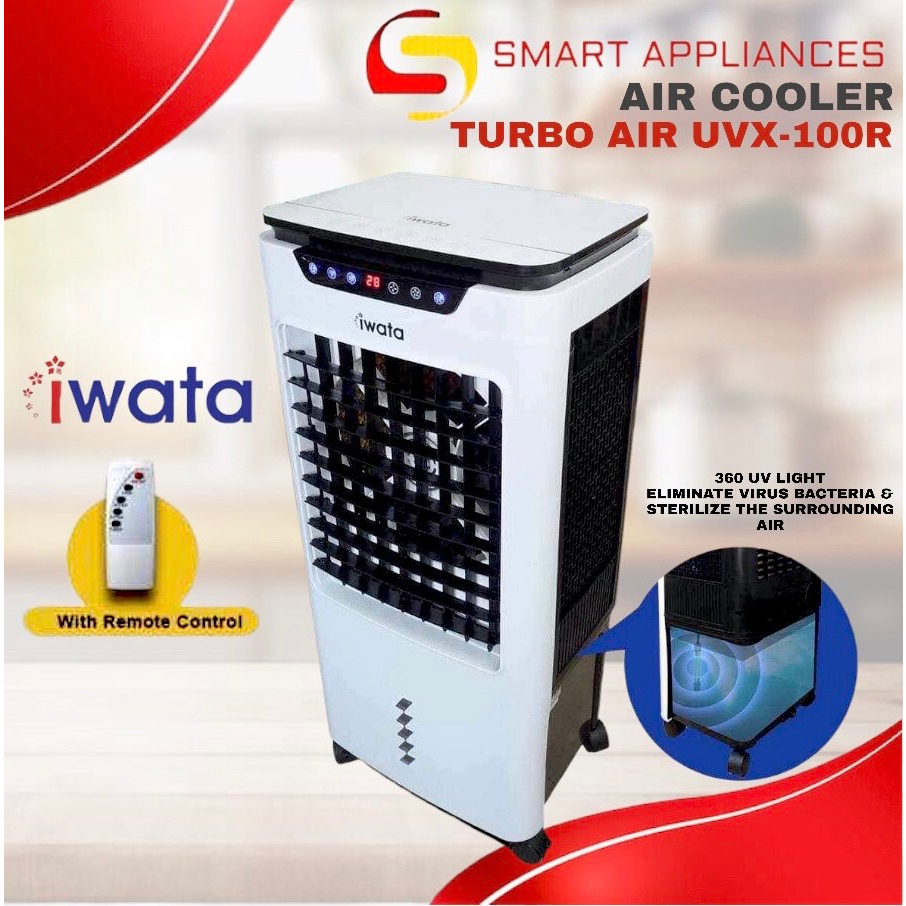 Iwata Turbo Air UVX-100R Evaporative Air Cooler with UV Light 35Liters ...