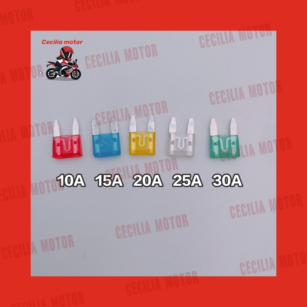MOTORCYCLE 1PC FLAT BLADE FUSE MINI 10A/15A/20A/25A/30A | Shopee ...