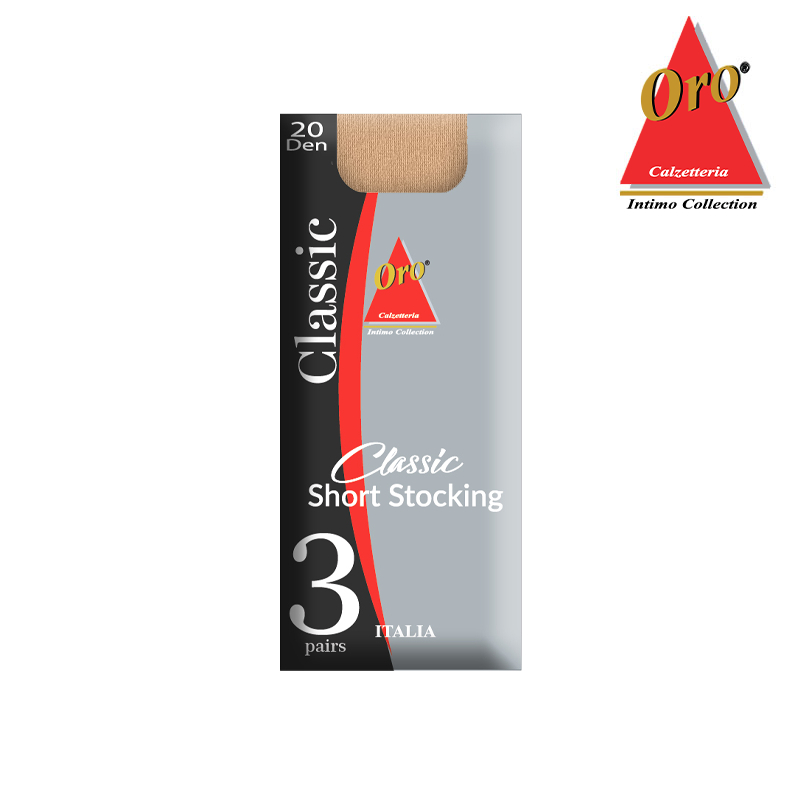 ORO Classic Short Stockings 20Den (3 Pairs) | Shopee Philippines