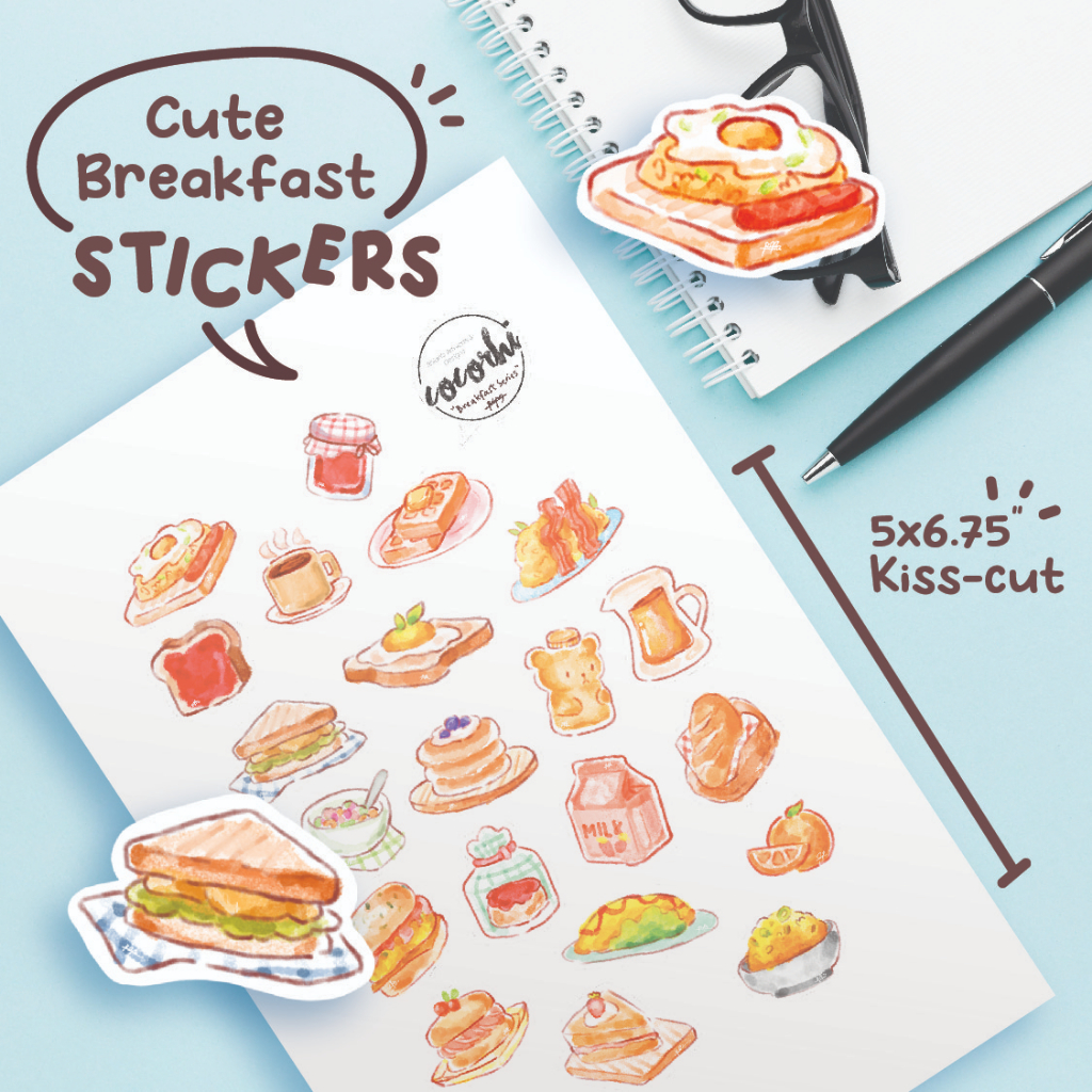 Cute Breakfast Sticker Collection | Shopee Philippines