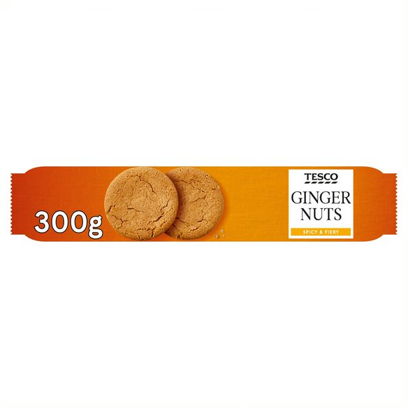 Tesco Ginger Nuts 300g. Crunchy ginger biscuits, perfect for dunking in ...