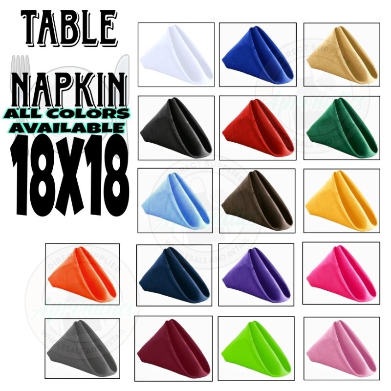 Table Napkin Plain Square Table Cloth Napkin For Folding | Shopee ...