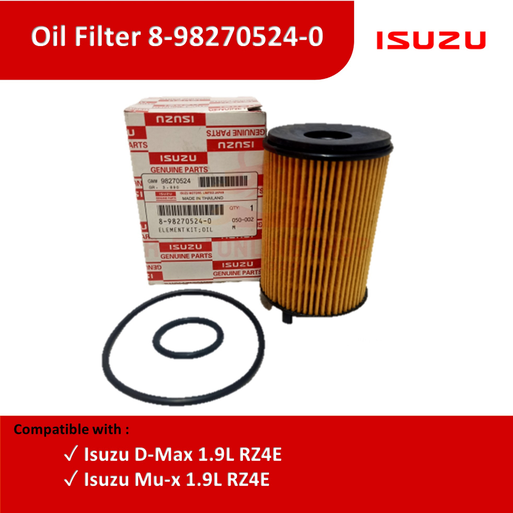 Oil Filter (8-98270524-0) for Isuzu D-Max/DMax and Mux/Mu-x 1.9 RZ4E ...