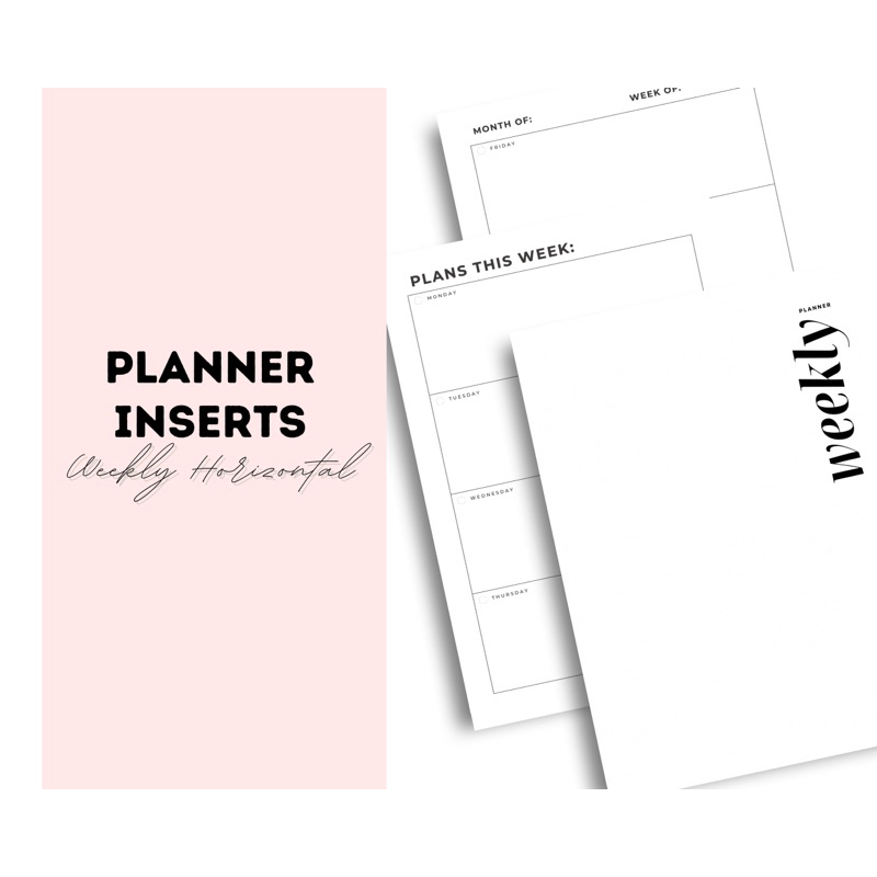 Planner Inserts - Weekly Horizontal (Undated) | Shopee Philippines
