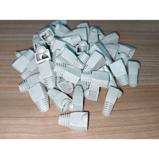 100pcs Rj45 Rubber Boots White Grey Cat5e & Cat6e / Rj45 Network Boots ...