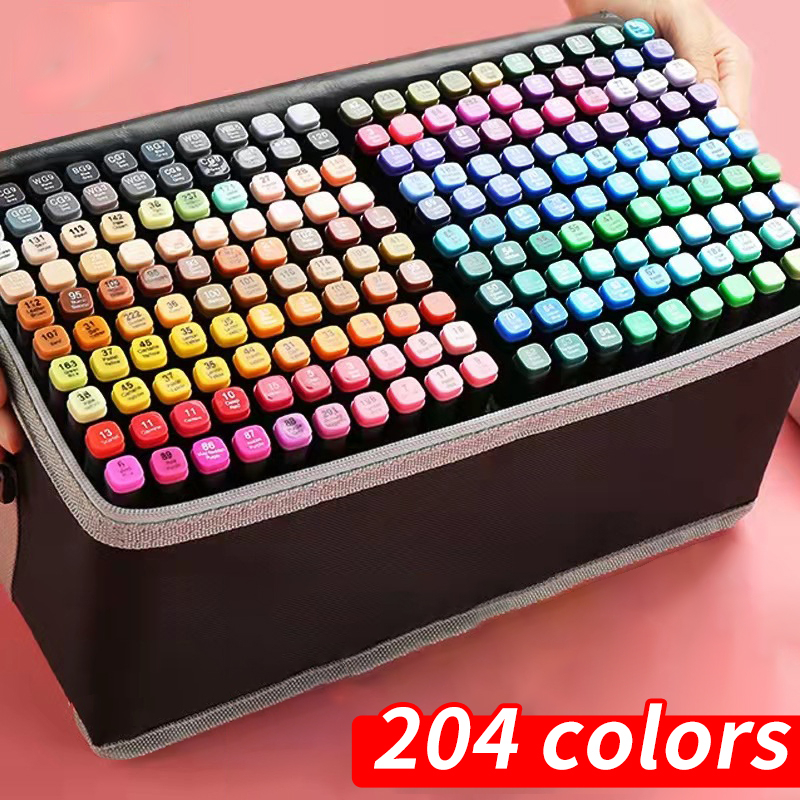 204/168/80/30 Colors Painting Alcohol Markers Manga highlighter pen set ...