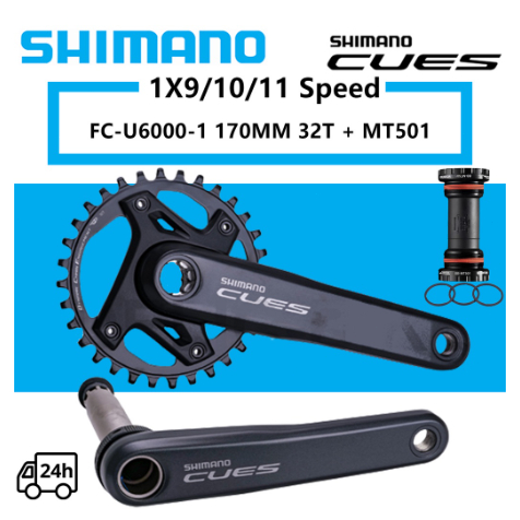 SHIMANO CUES U6000 Crankset FC-U6000-1 Mountain Bike Candle Foot 175 170mm 32T Sprocket MTB 9/10 ...