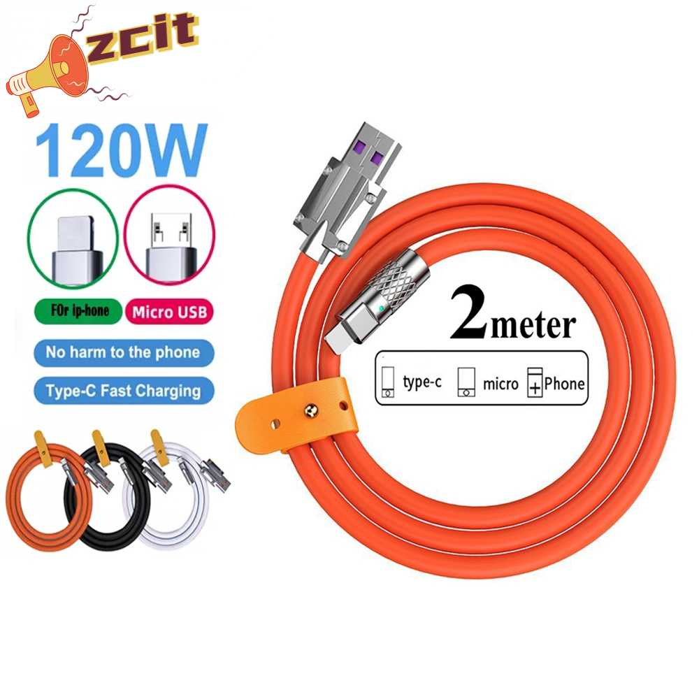 zcit Original USB Liquid Silicone Cable Metal 6A Type C Fast Charge ...