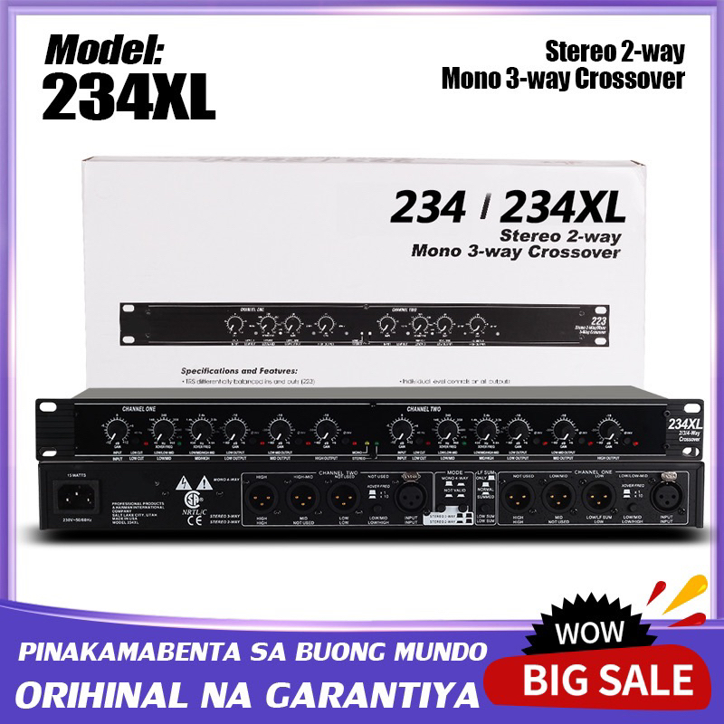 CROSSOVER 234/234XL Stereo 2 way/3 way / 4way Crossover Equalizer (black) | Shopee Philippines