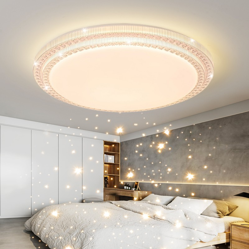 Modern Chandelier Ceiling Light Living Room Tri Color Crystal Cieling ...