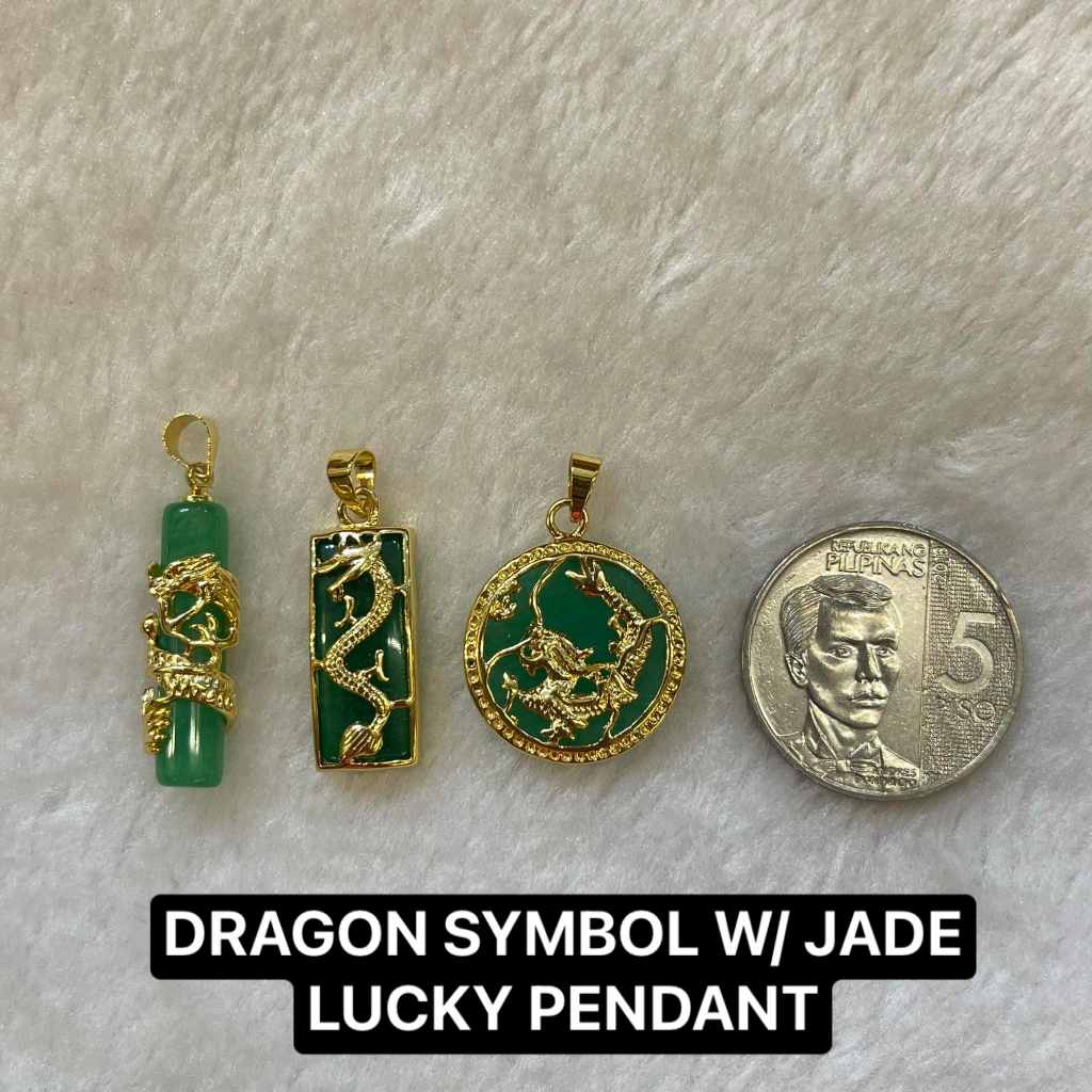 DRAGON SYMBOL W/ JADE LUCKY PENDANT | Shopee Philippines