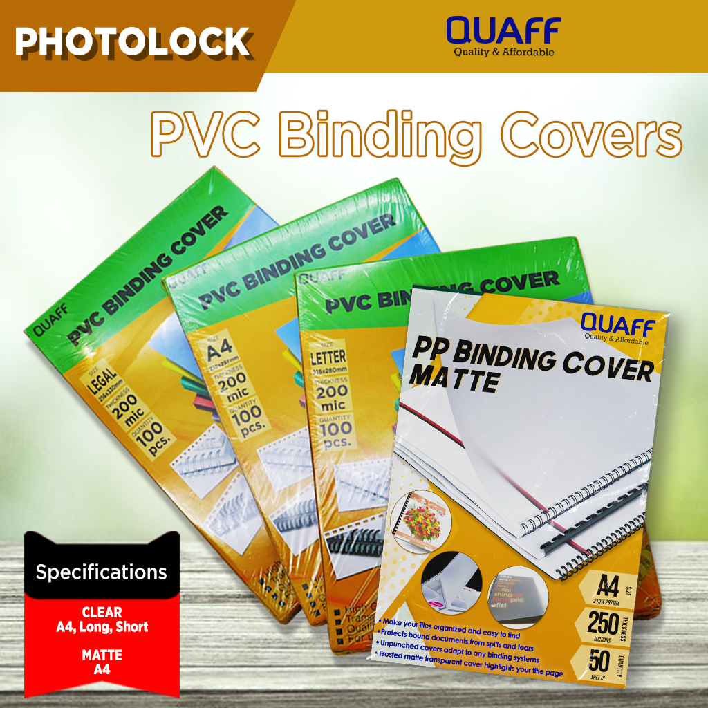 PVC BINDING COVER 200MICRON SHORT / A4 / LONG (100 SHEETS PER PACK ...