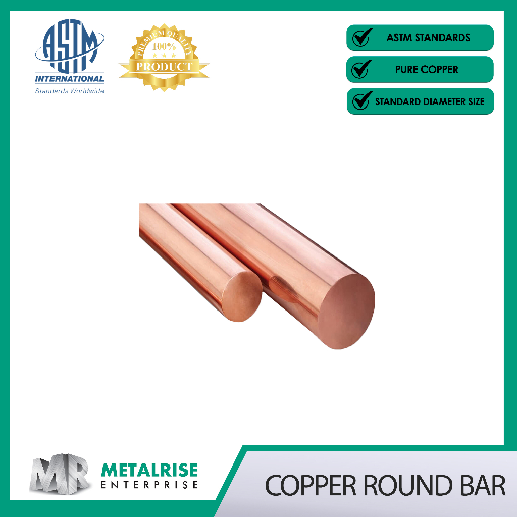Copper Round Bar / Copper Rod (1/4 inch - 3/4 inch) 1 feet / 2 feet ...