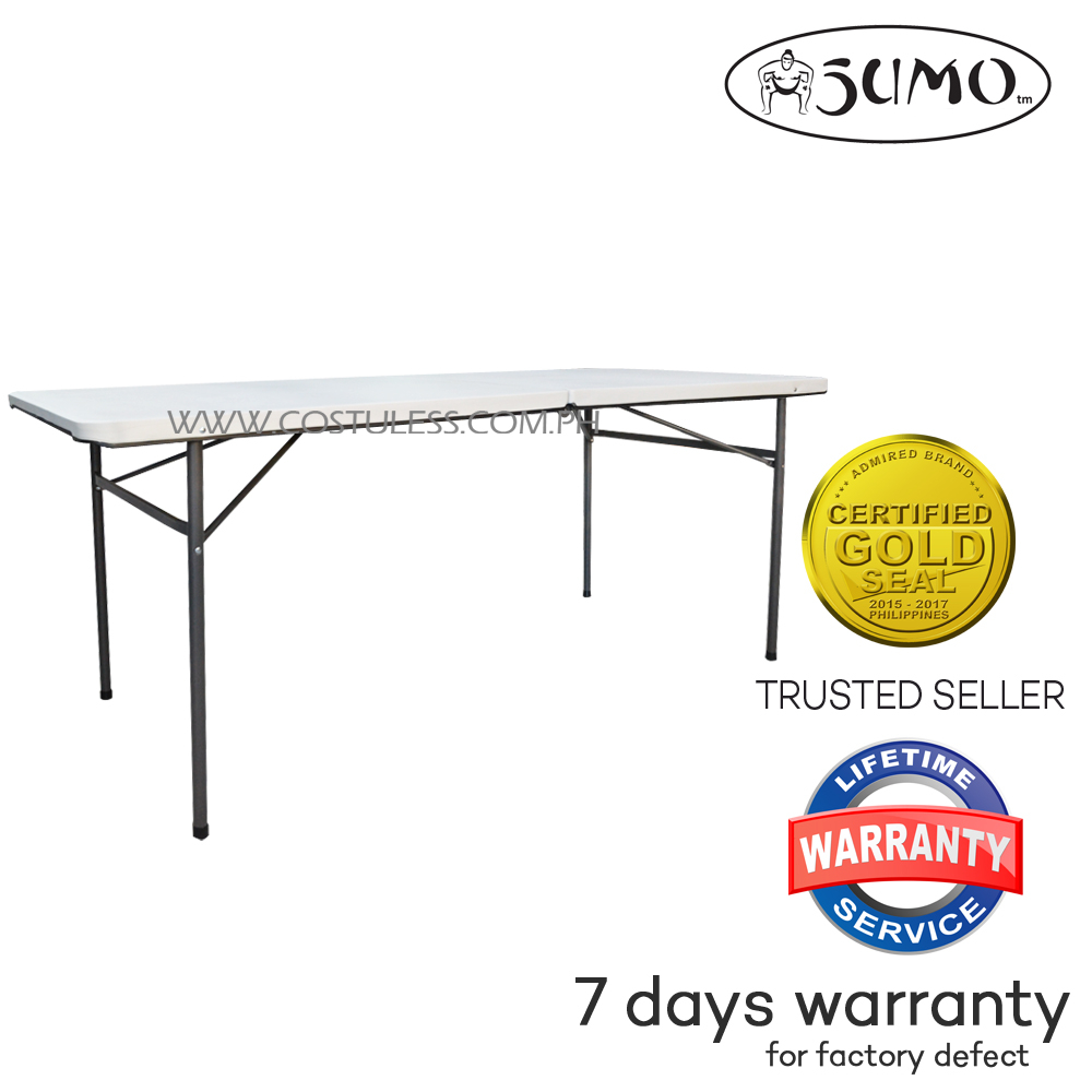 Sumo Rectangular 6Ft. Fold In Half Table With Foldable Steel Legs ST ...