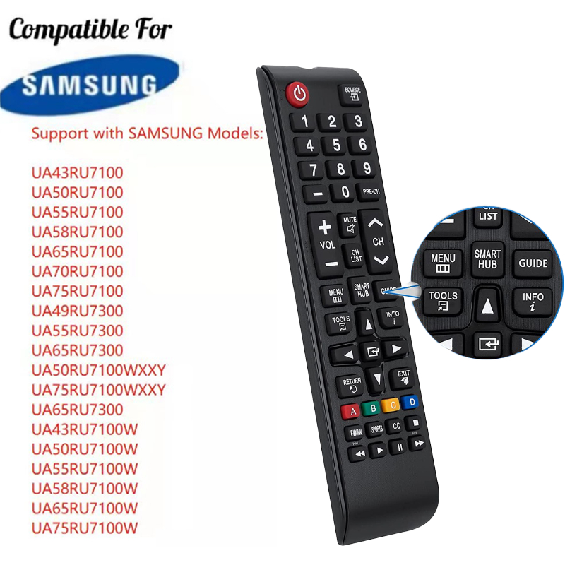 BN59-01315D Samsung 4K TV Universal Remote Control Compatible With UA43RU7100W, UA50TU7000 ...