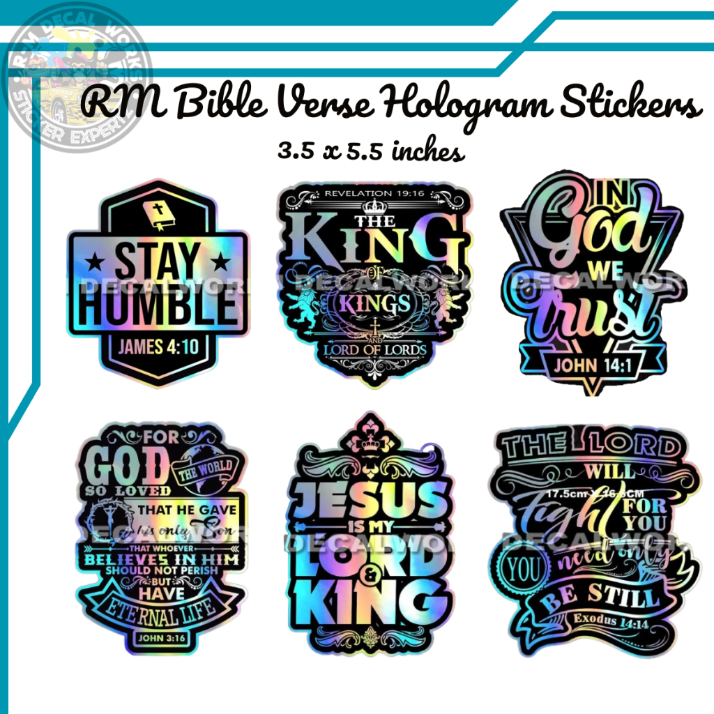 Rm Religious Hologram Sticker Car Motorcycle Bible Verse Decal